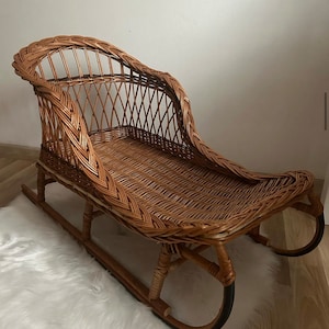 Wicker Sled, Santa Clause Sleigh, Children's Sledges, Santa Wooden ...