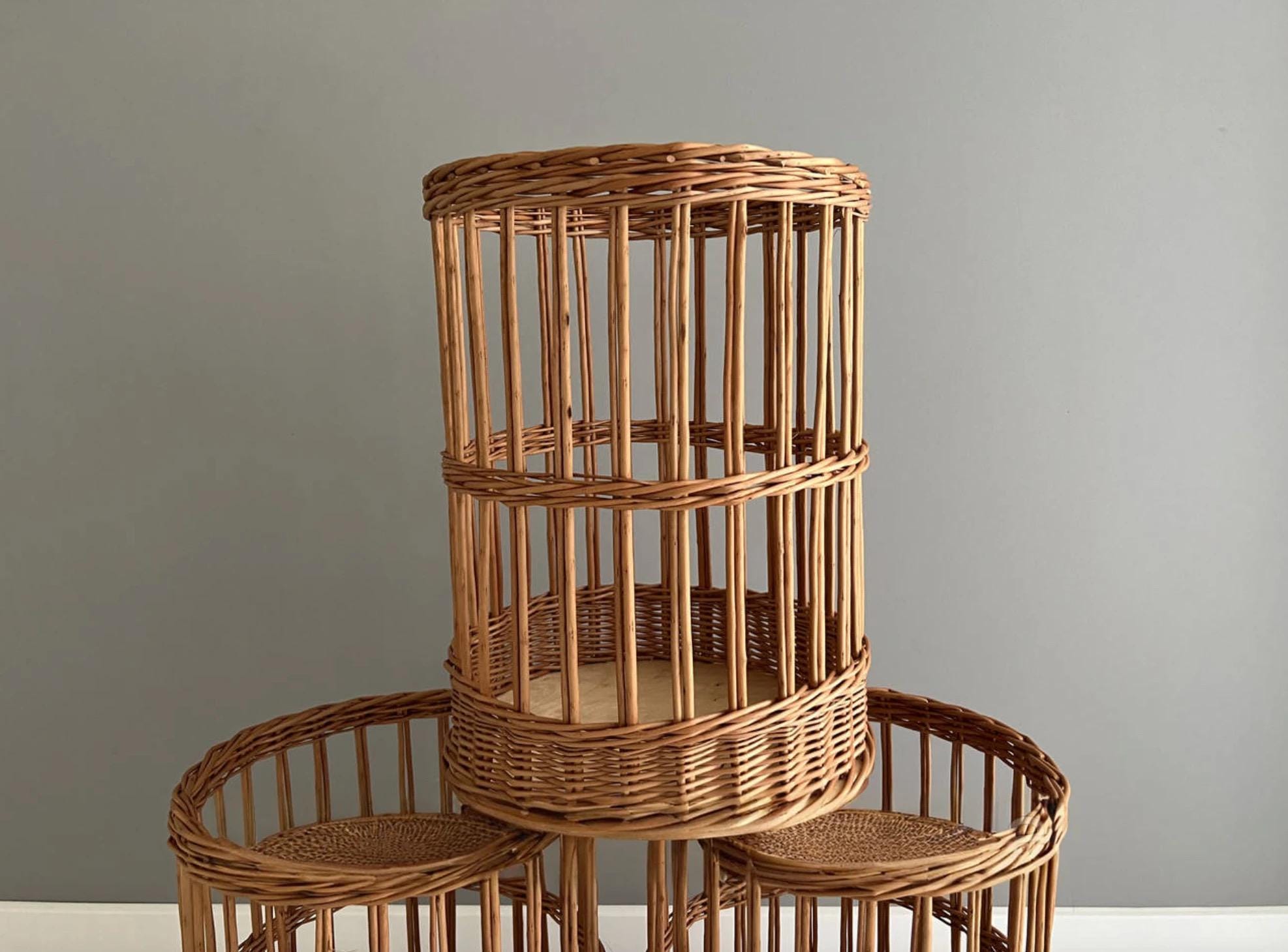 Rustic Tall Bread Display Bin Wicker Baguette Basket Bread Basket - Eco ...