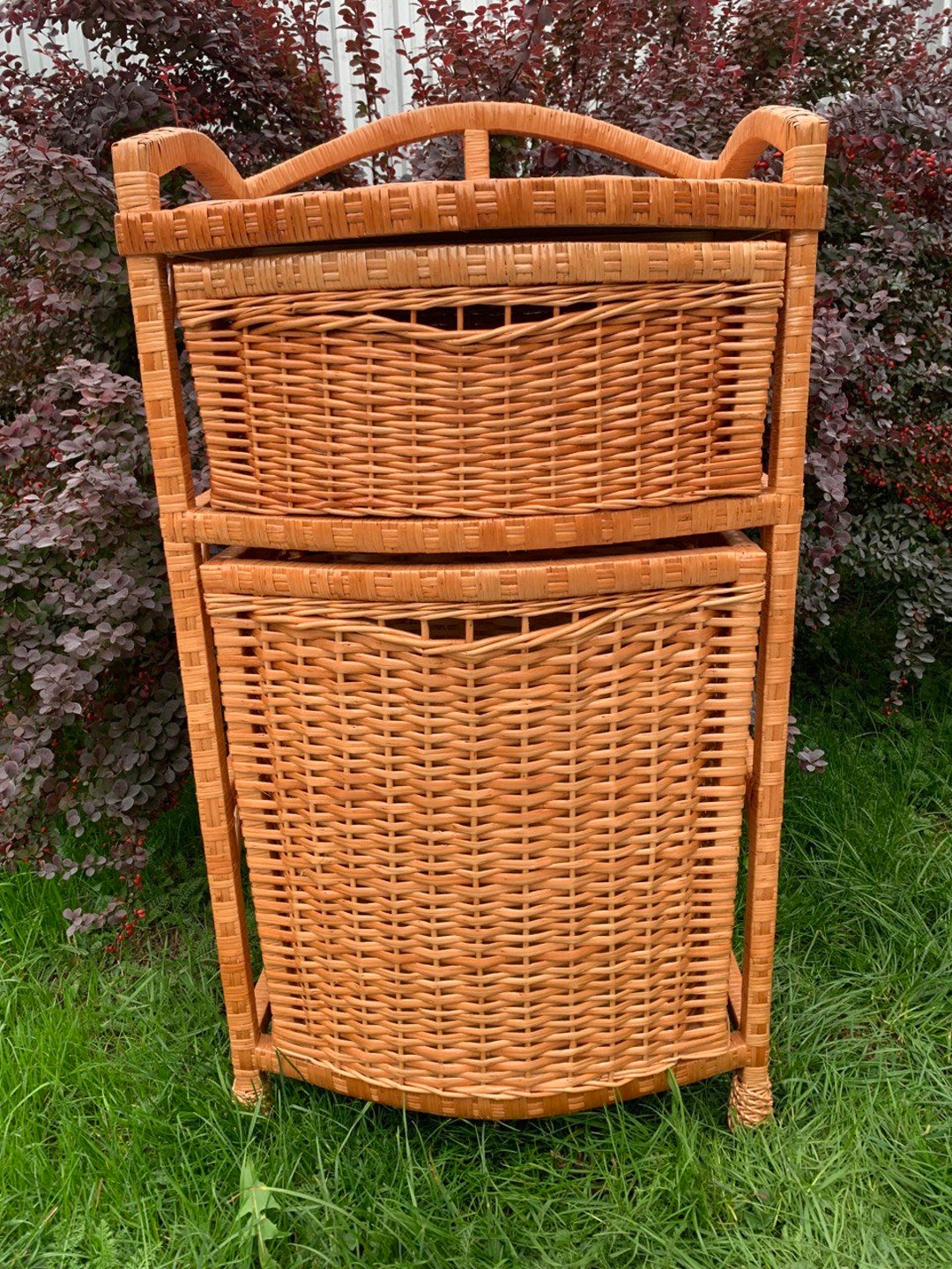 Boho Dresser, Wicker Dresser, Chest of 2 Drawers, Wicker Chest, Rattan ...
