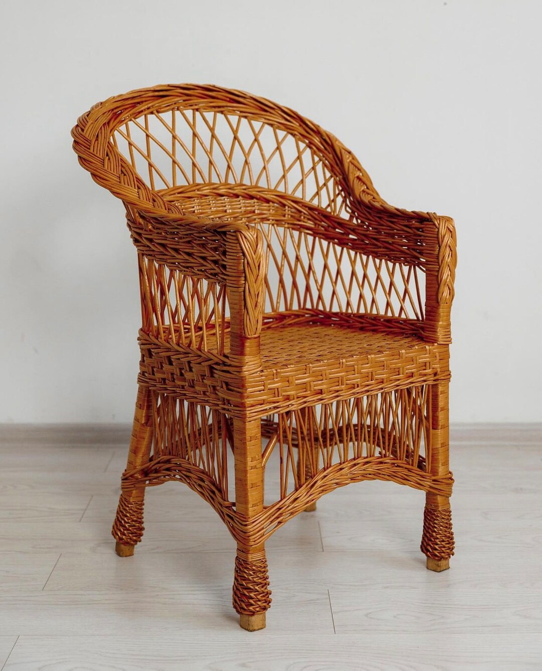 Wicker Kid's Chair Eco-friendly Armchair for Kids Vintage Style ...