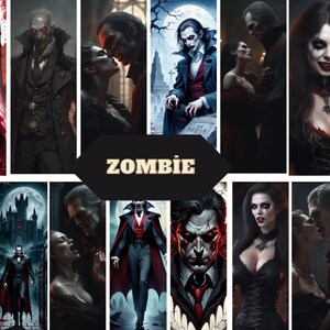 40 Zombie Themed Printable Bookmarks Digital Download JPG-PNG - Etsy