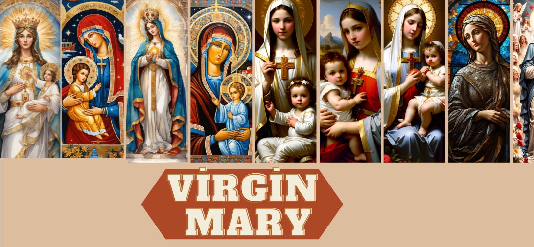 15 Virgin Mary Printable Bookmarks, Digital Download JPG-PNG Bookmark ...
