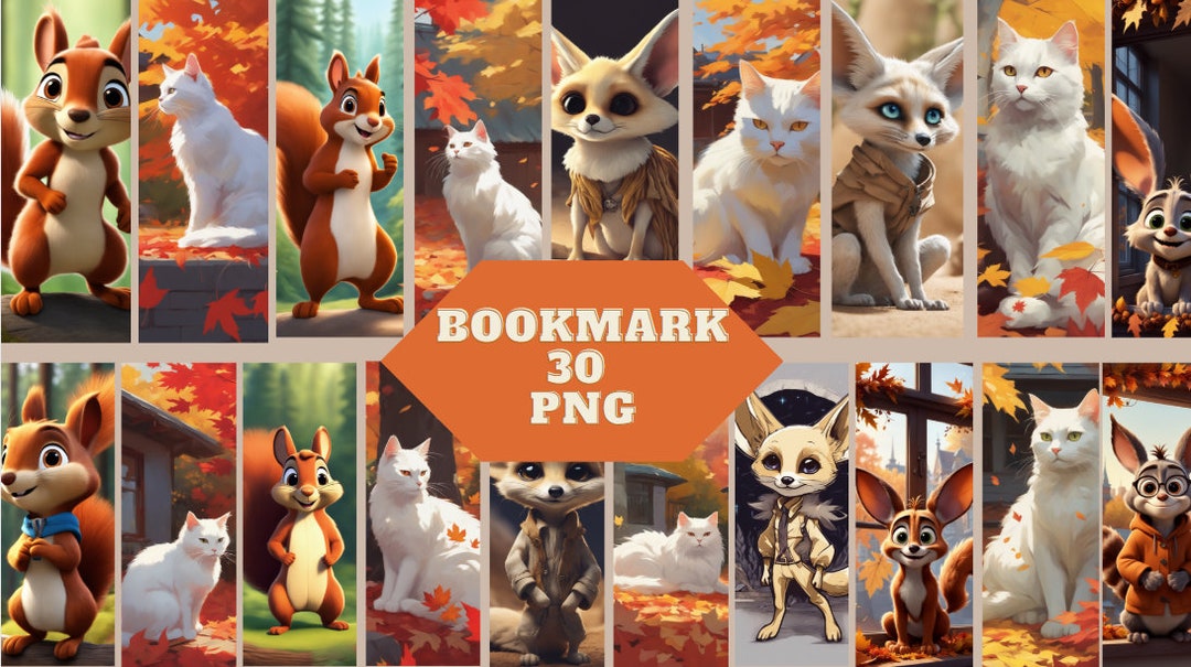 30 Autumn Themed Printable Bookmarks, Digital Download JPG Bookmark ...