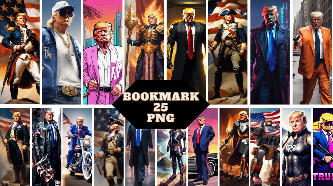 25 Donald T. Themed Printable Bookmarks, Digital Download JPG-PNG ...