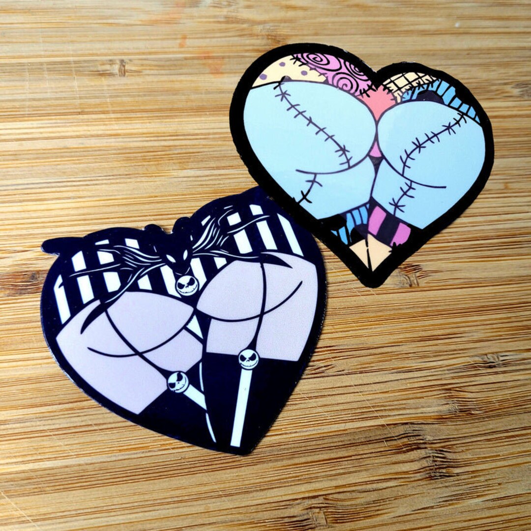 Jack and Sally Heart-shaped Spooky Booty Nightmare Before Christmas Stickers set - Etsy