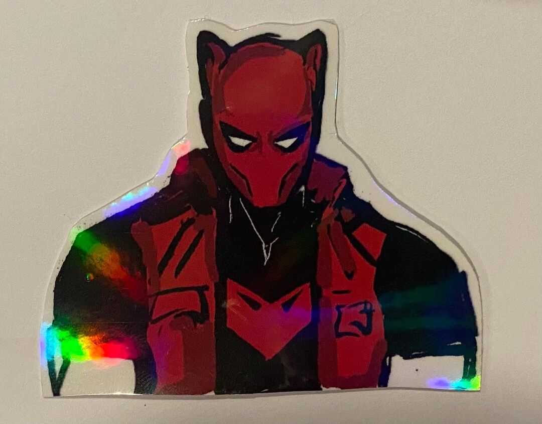 Kitty Red Hood Jason Todd Holographic Sticker - Etsy