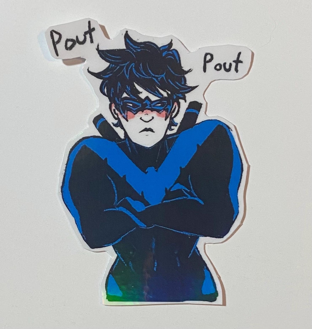 Pouty Nightwing Batboy Sticker Cute Holographic - Etsy