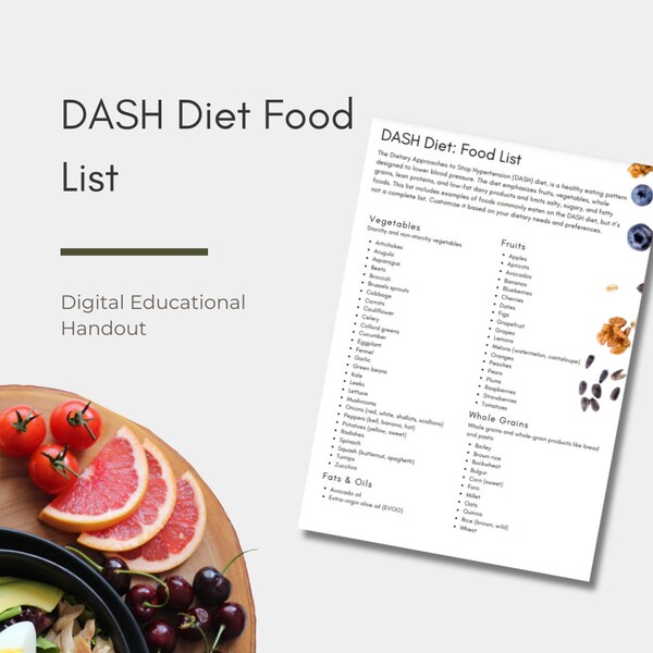 Dash Diet Food List - Etsy
