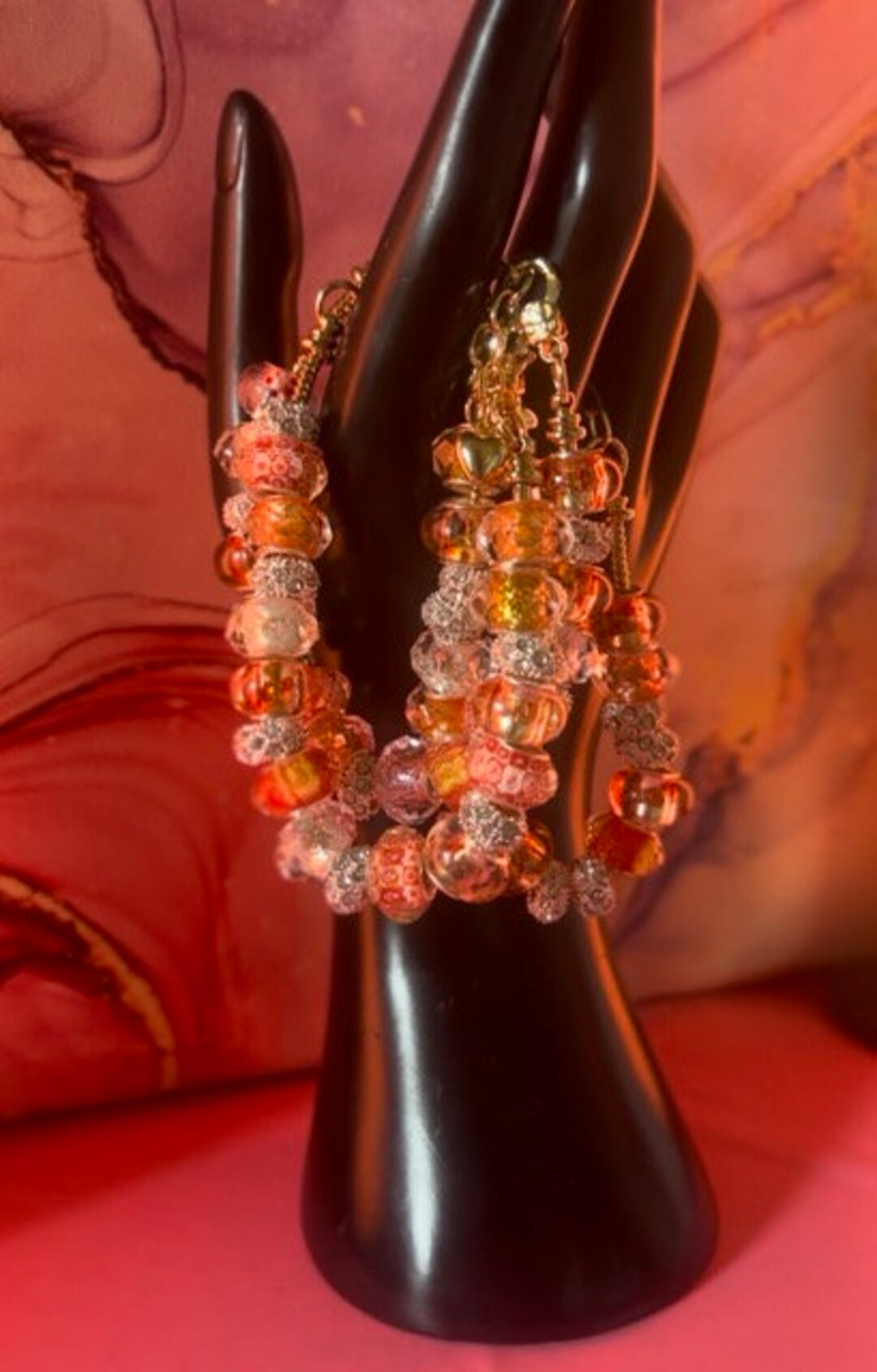 Bitter Iced Orange Snake Chain Bracelet - Etsy