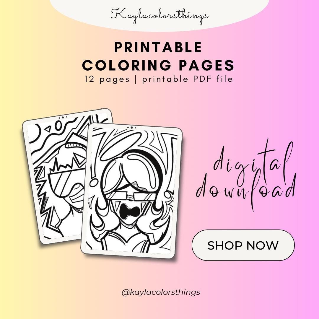 Whimsical Cartoon Coloring Sheets for Kids | DIY Activity Pack ...