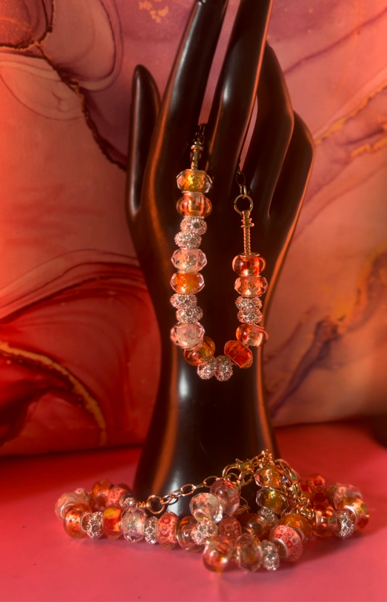 Bitter Iced Orange Snake Chain Bracelet - Etsy