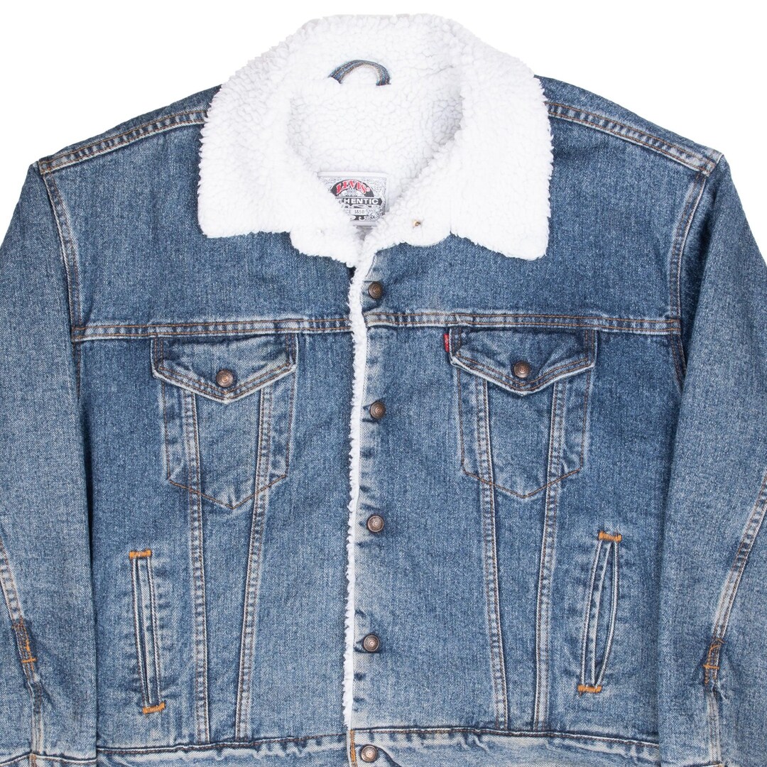 Vintage Levis Sherpa Trucker Denim Jacket 1980s Large Made in Usa - Etsy