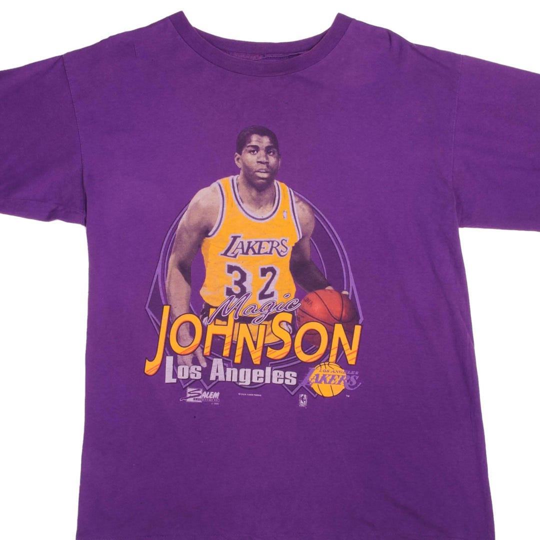 Vintage Nba Magic Johnson Los Angeles Lakers Tee Shirt 1990 Size Xl ...