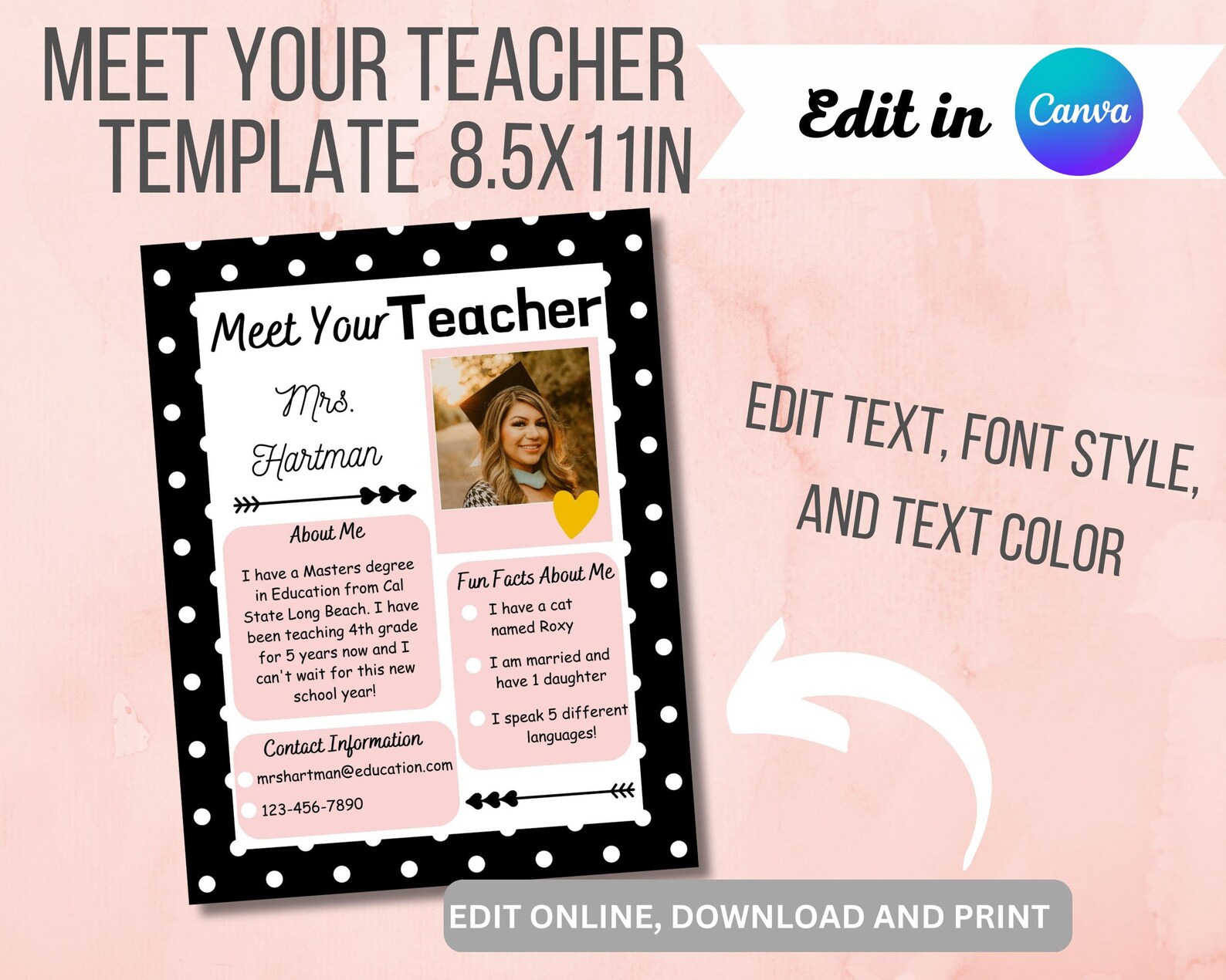 EDITABLE Meet the Teacher Template | Meet the Teacher Polka Dot ...