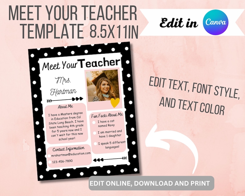 EDITABLE Meet the Teacher Template | Meet the Teacher Polka Dot ...