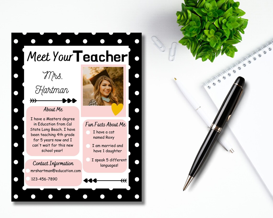 EDITABLE Meet the Teacher Template | Meet the Teacher Polka Dot ...