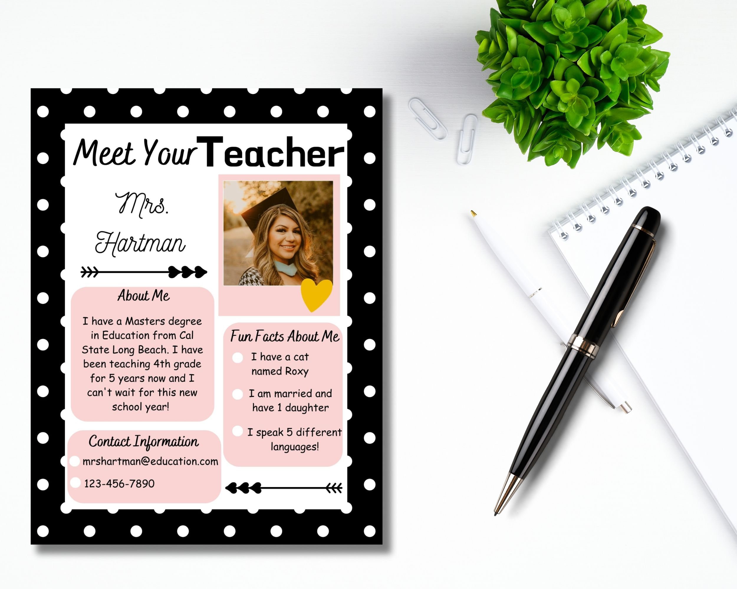 EDITABLE Meet the Teacher Template | Meet the Teacher Polka Dot ...