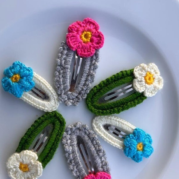 Crocheted Hair Clips - Etsy