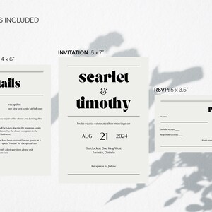 Trendy Bold Invitation Set Template With QR Code, Minimal Bold Wedding ...