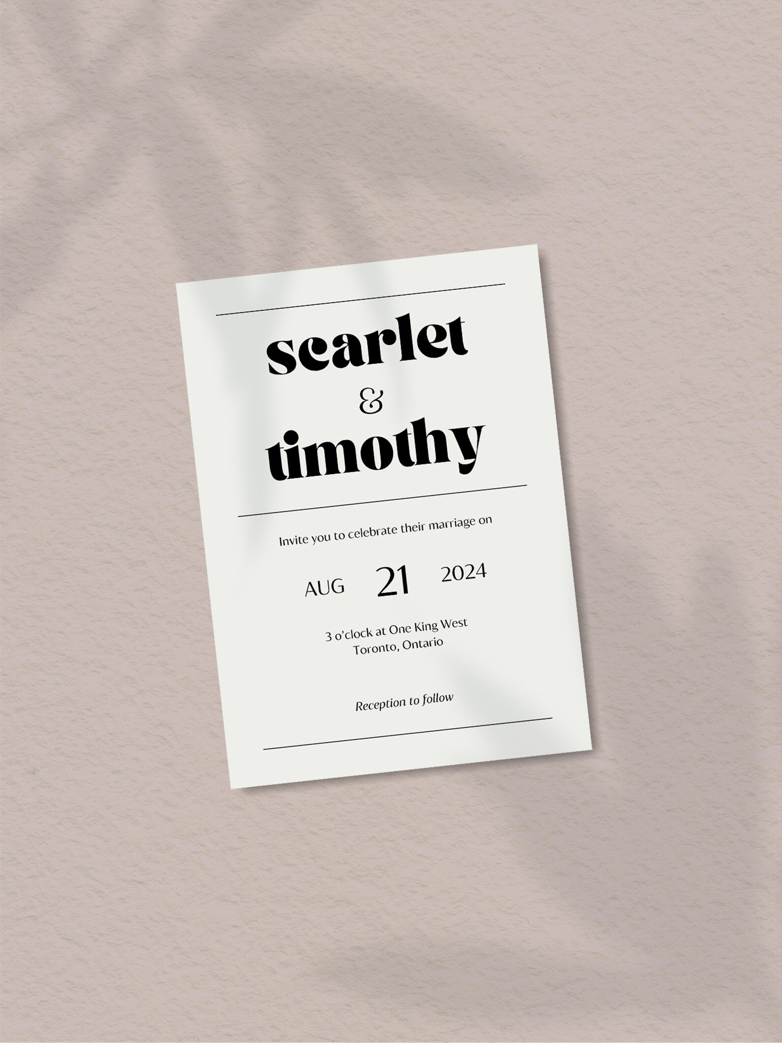 Trendy Bold Invitation Set Template With QR Code, Minimal Bold Wedding ...