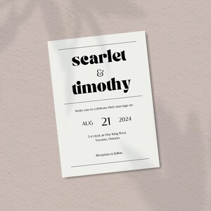 Trendy Bold Invitation Set Template With QR Code, Minimal Bold Wedding ...