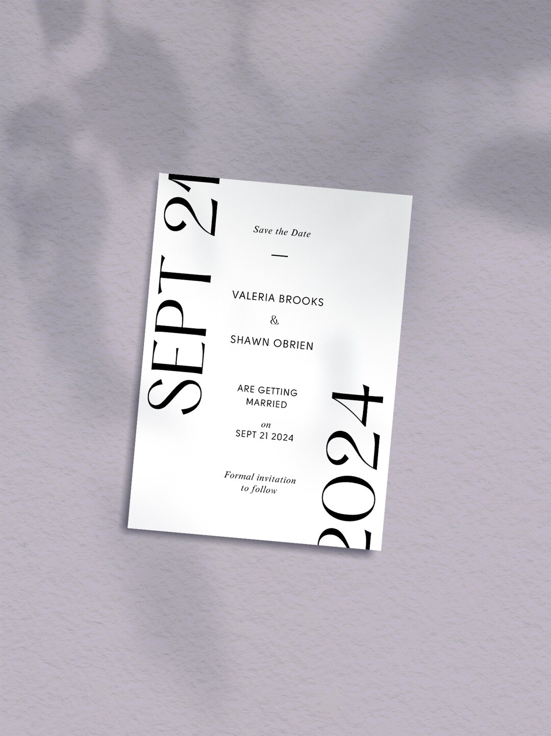 Modern Vertical Save the Date Template, Save the Date Canva Digital ...