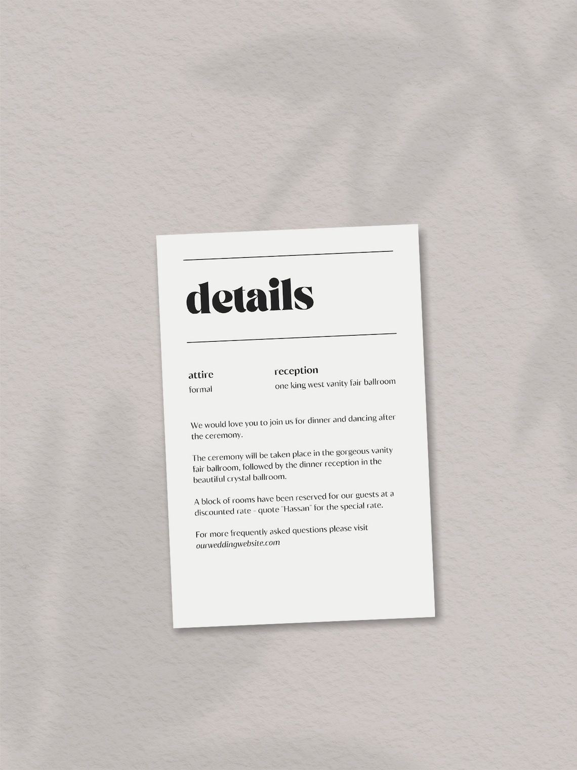 Trendy Bold Invitation Set Template With QR Code, Minimal Bold Wedding ...