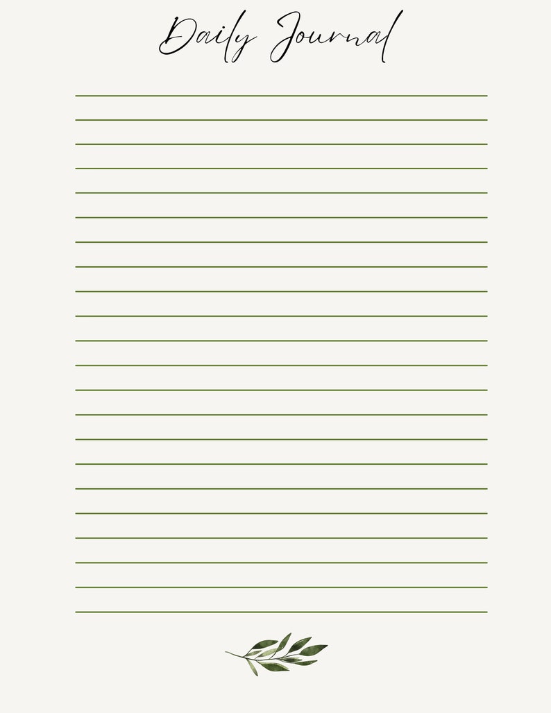 Watercolor Leaves Journal Template - Etsy