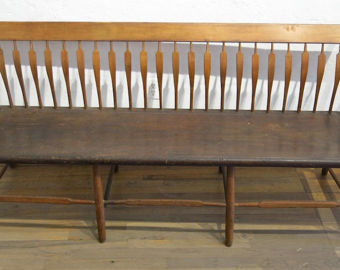 Arrow Back Scroll Arm Windsor Deacon's Bench - Etsy