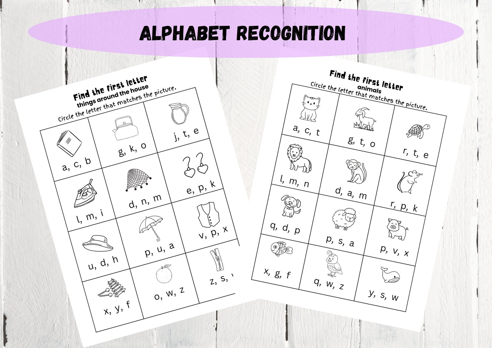 Preschool Worksheets Kindergarten Worksheets Alphabet Tracing Matching ...