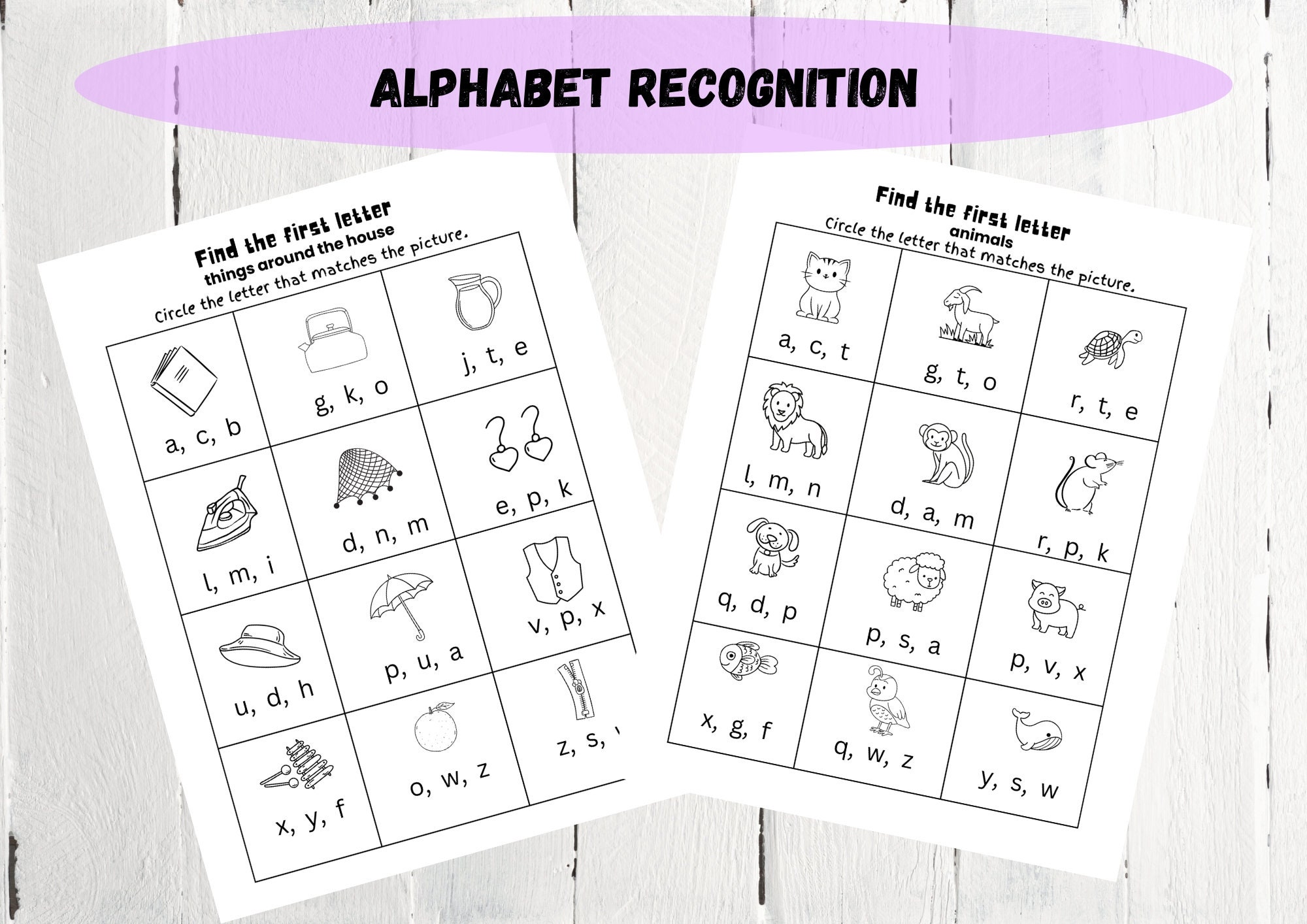 Preschool Worksheets Kindergarten Worksheets Alphabet Tracing Matching ...