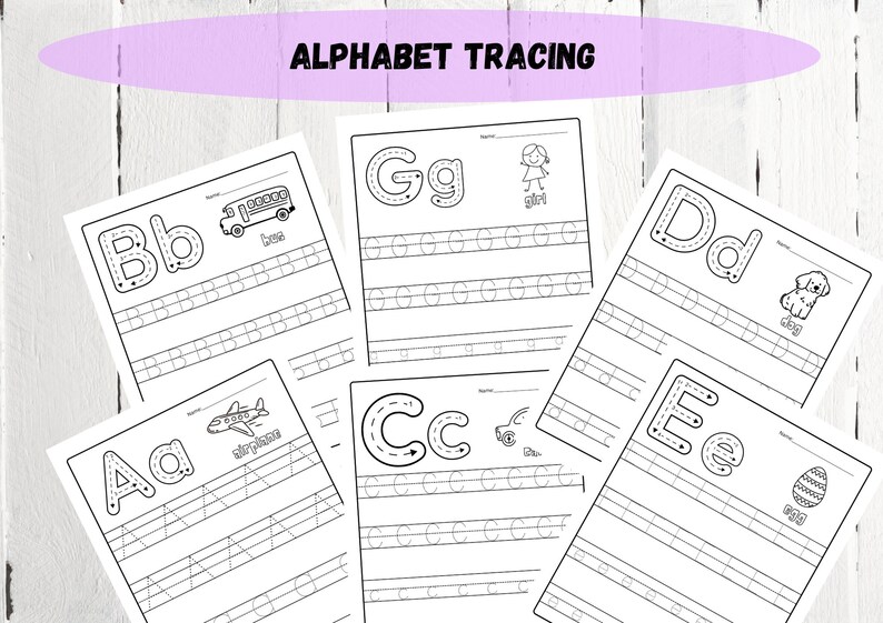 Preschool Worksheets Kindergarten Worksheets Alphabet Tracing Matching ...