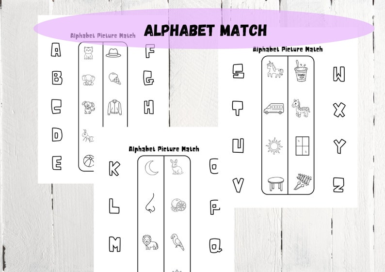 Preschool Worksheets Kindergarten Worksheets Alphabet Tracing Matching ...