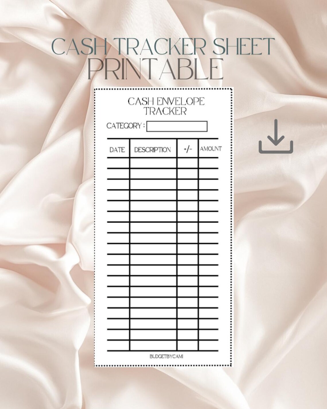 Printable Cash Envelope Tracker Sheet / Digital File / Money Tracker ...