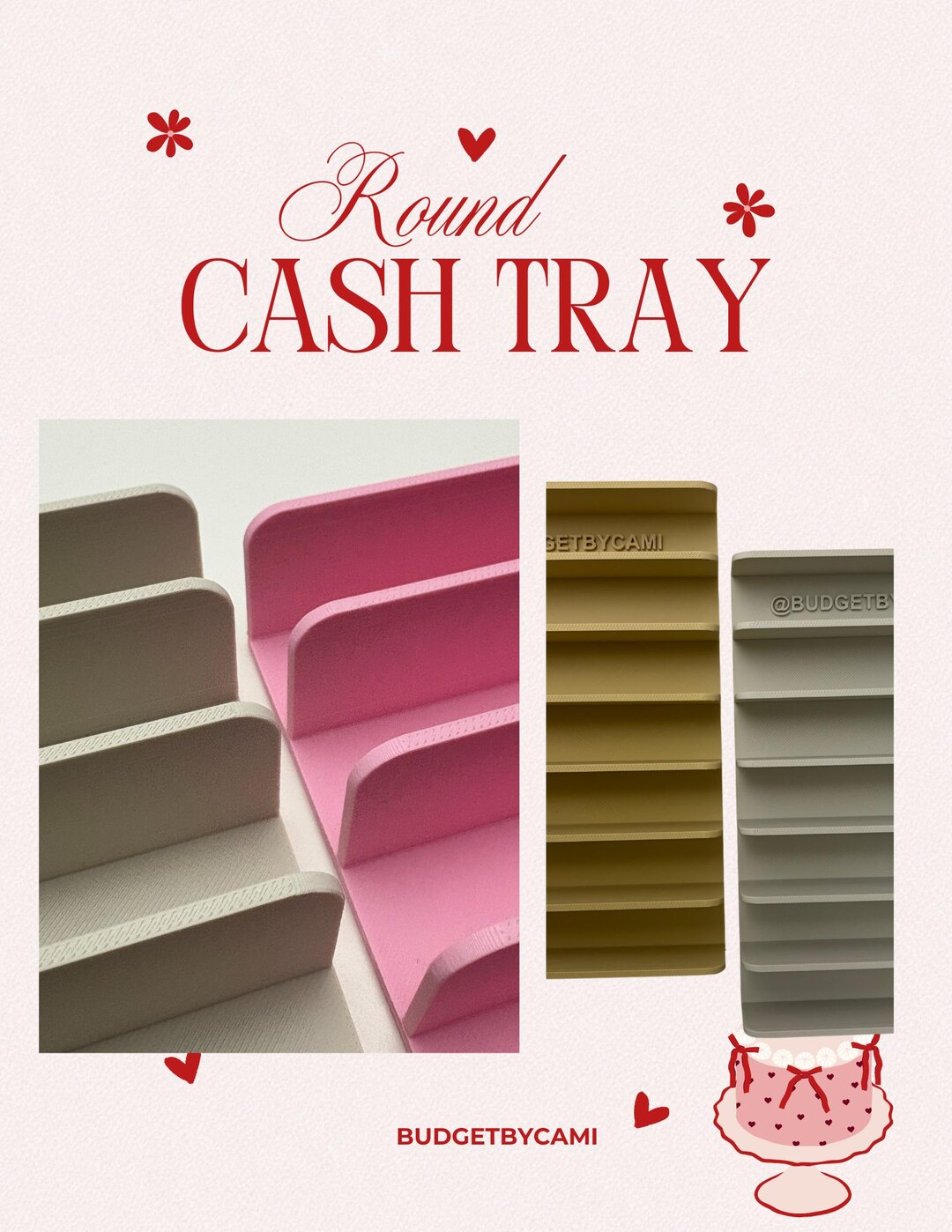 Cash Tray for Cash Stuffing / Round Corner Bill Tray / 7 Slots Cash ...