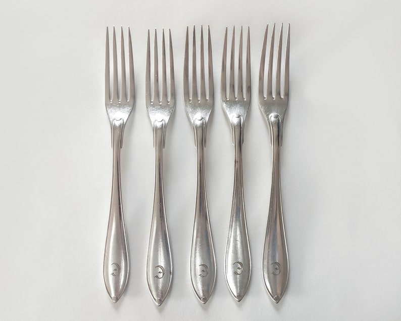 Set of 5 Vintage Silver Plated Dessert Forks - Etsy