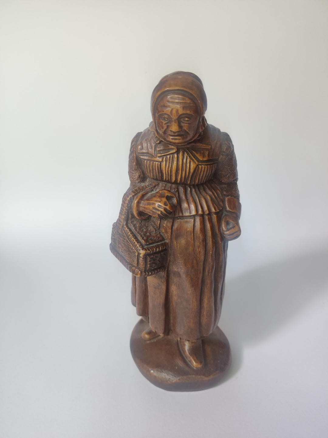 Carved Wooden Old Lady Figurine - Etsy