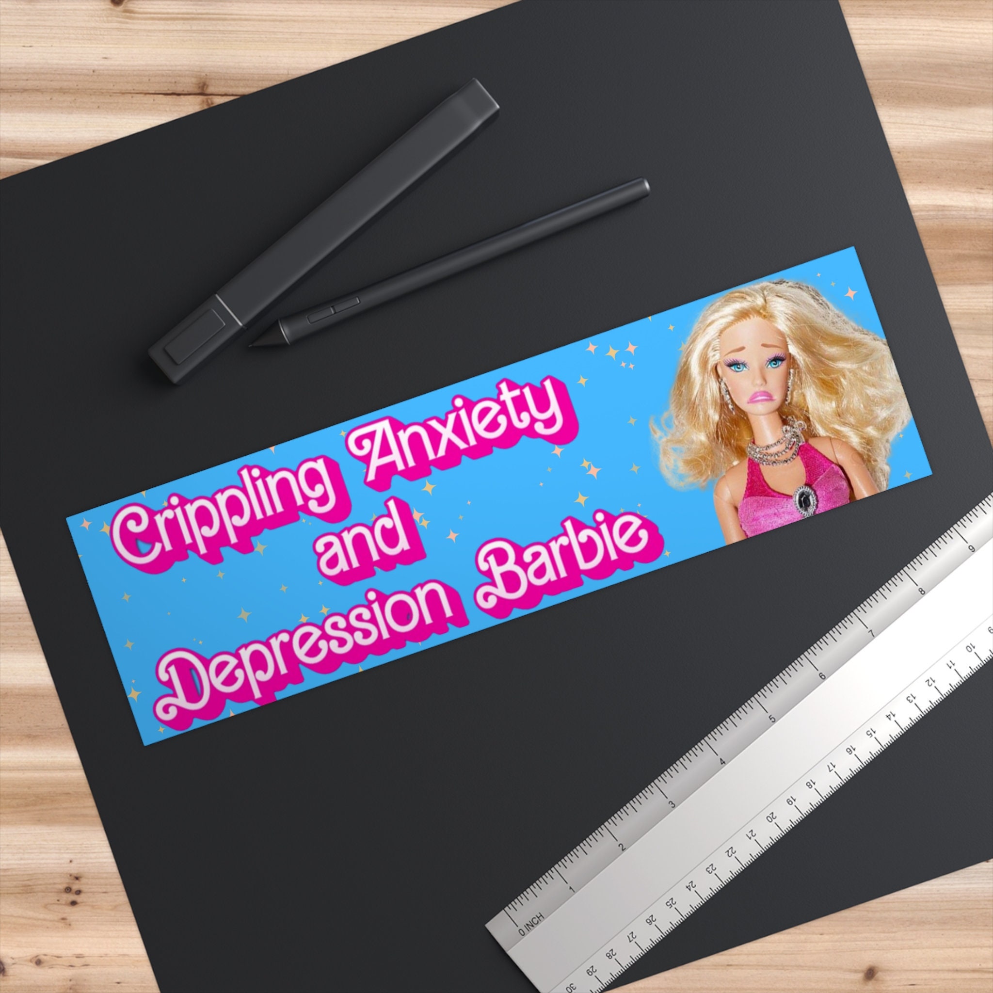 Anxiety and Depression Barbie Funny Bumper Stickers - Etsy