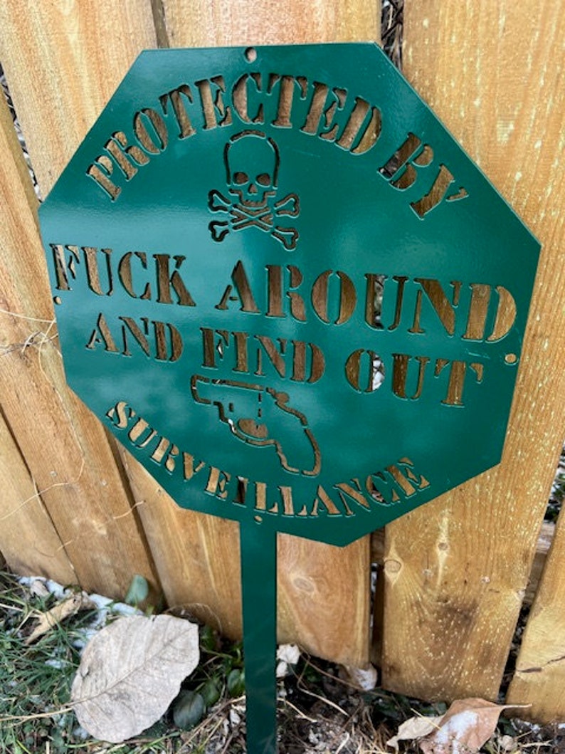 Protected by FAFO Surveillance Yard Metal Sign Powder-coated - Etsy