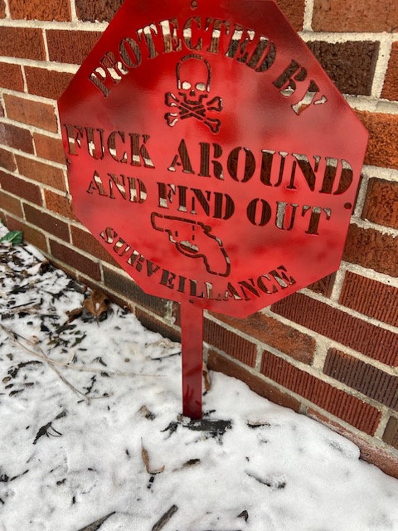 Protected by FAFO Surveillance Yard Metal Sign Powder-coated - Etsy