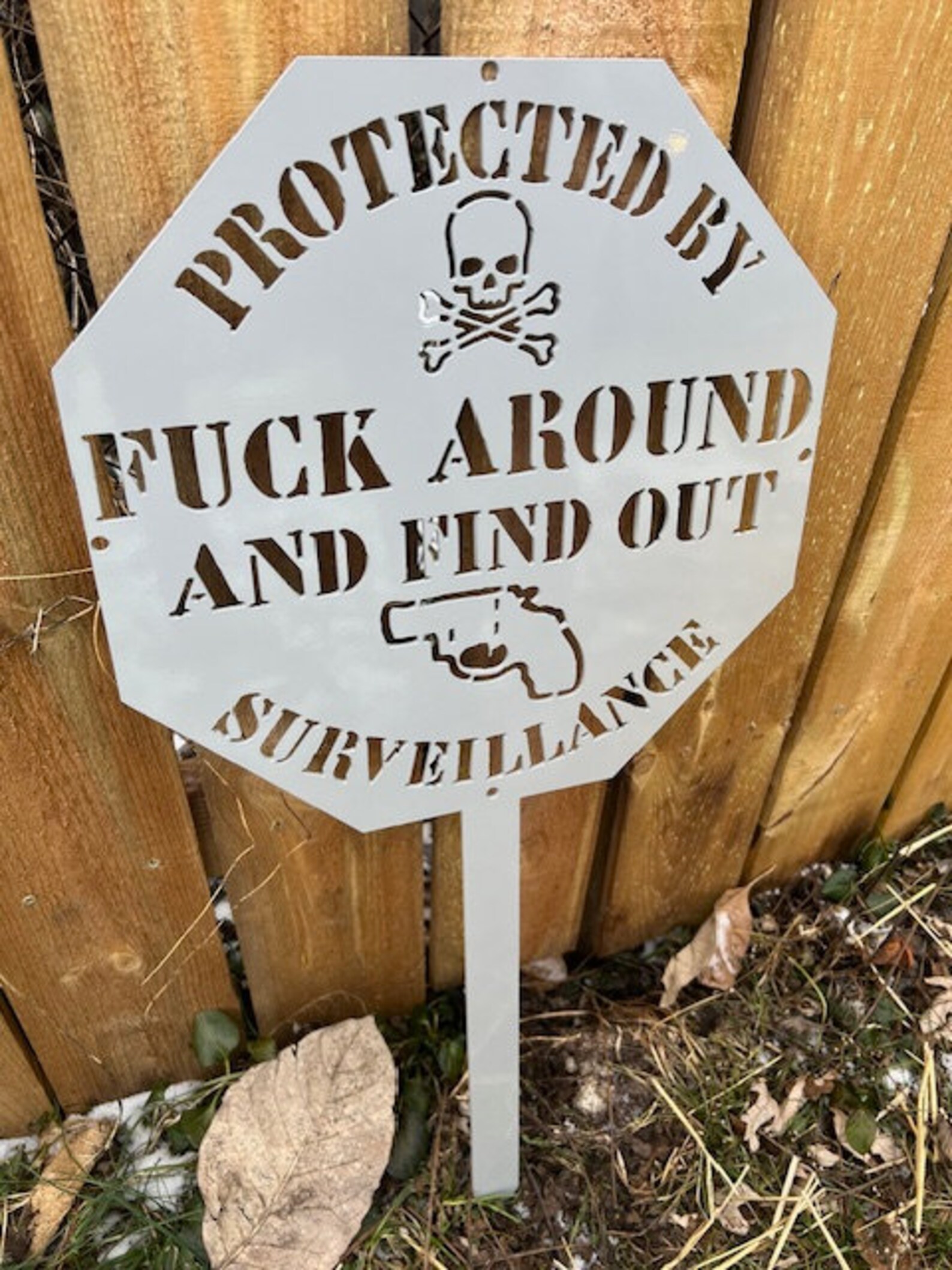 Protected by FAFO Surveillance Yard Metal Sign Powder-coated - Etsy