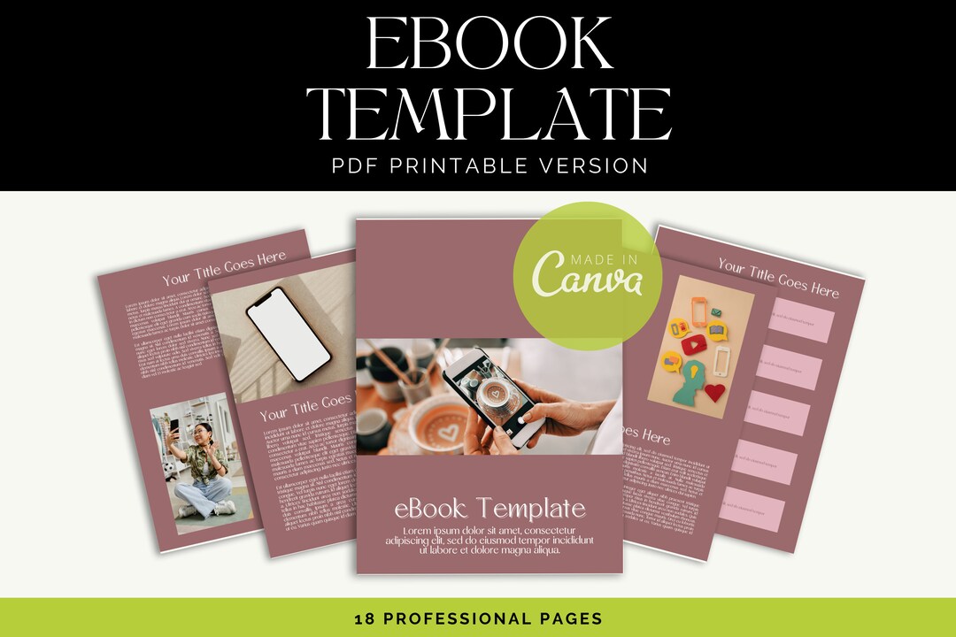 Digital E-book Template, Layout Design for E-book, Customizable Virtual ...