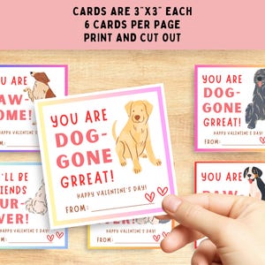Printable Dog Valentine's Day Cards, Classroom Valentine's Day Cards ...