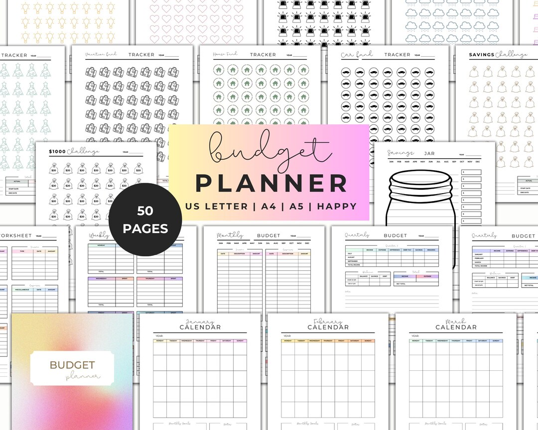 Printable Budget Planner, Finance Planner Bundle, Weekly Monthly ...