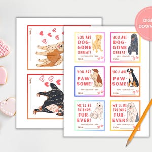 Printable Dog Valentine's Day Cards, Classroom Valentine's Day Cards ...