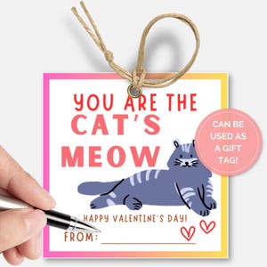 Printable Cat Valentine's Day Cards, Classroom Valentine's Day Cards ...