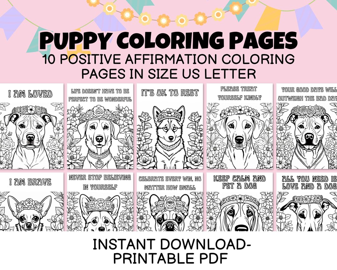Dog Coloring Pages | Kids Coloring Pages | Floral Dog Coloring Book ...