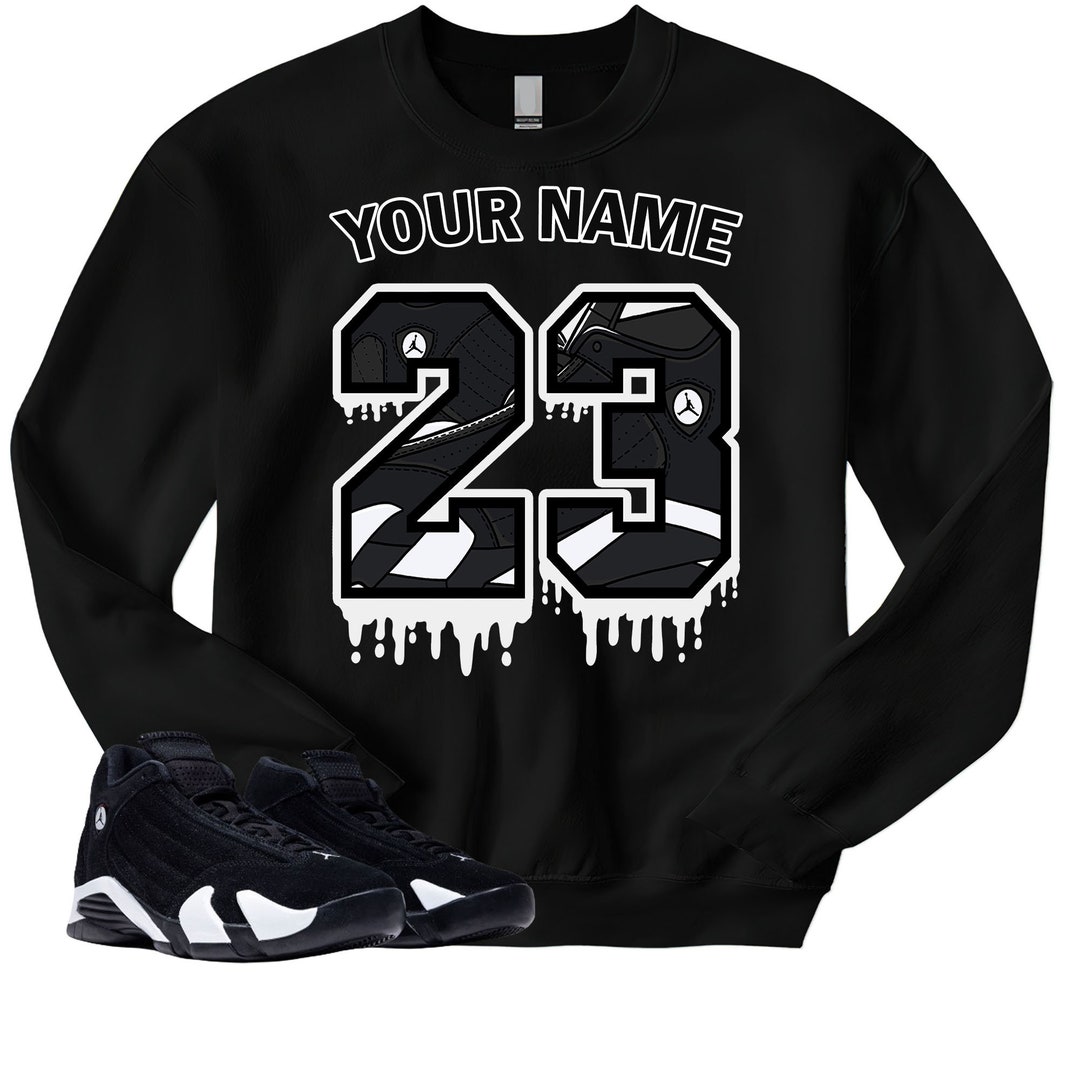 Jordan 14 Black White 14s Panda Shirt Personalized 23 Number - Etsy