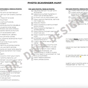 Selfie PHOTO SCAVENGER HUNT - Etsy
