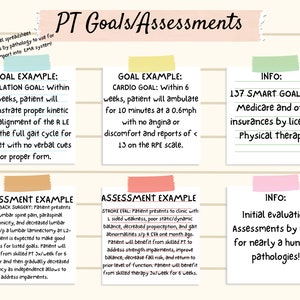 Physical Therapy Goals and Assessment Database - Etsy